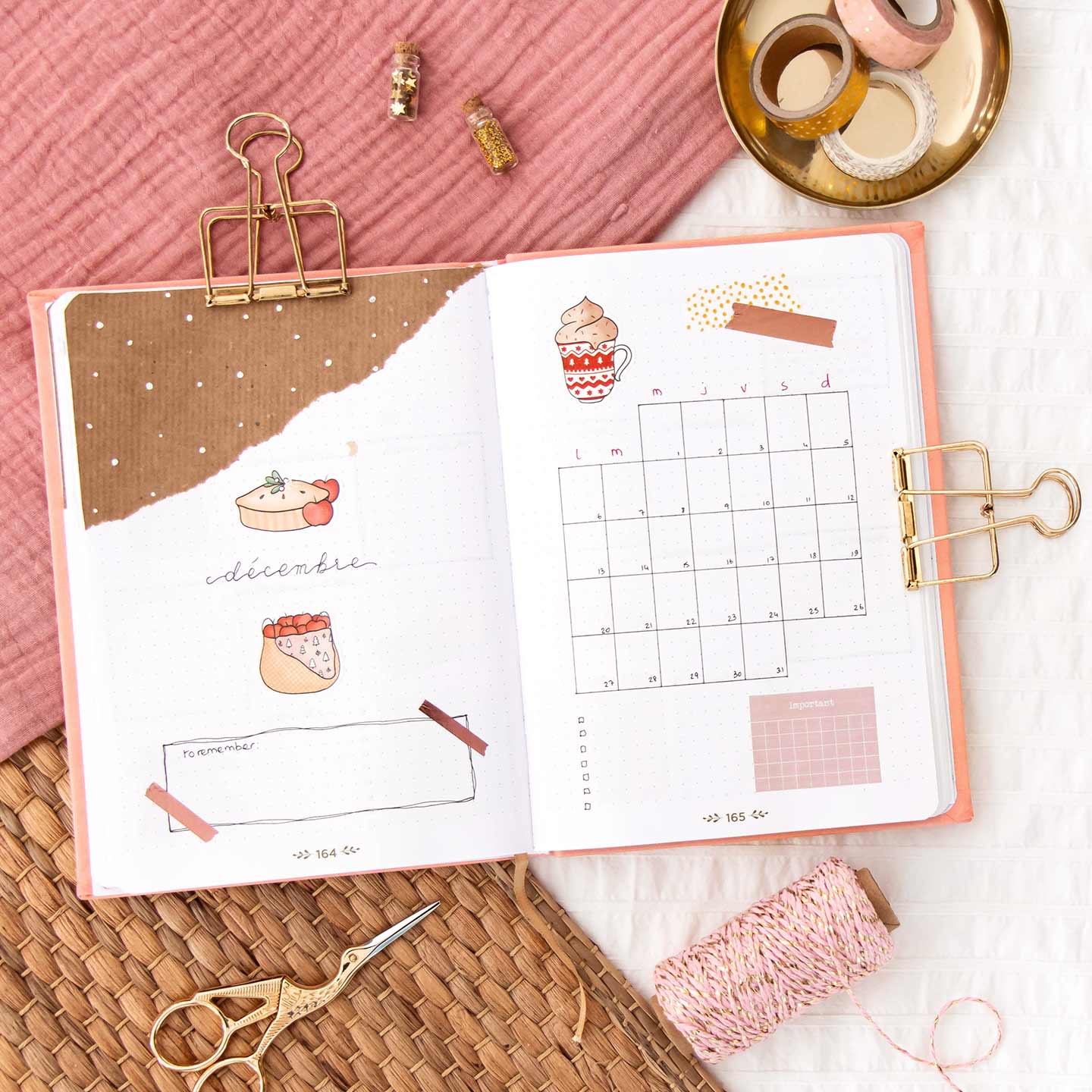 Bullet journal décembre : mes mises en page sur le thème de Noël - Manayin