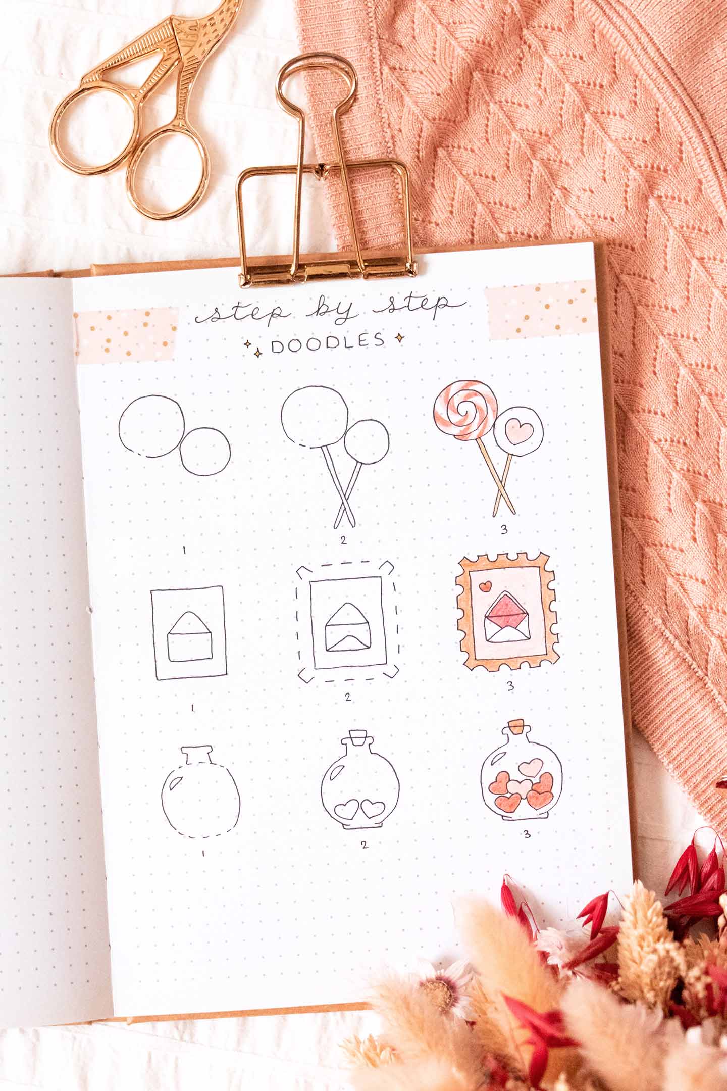 Février dans mon bullet journal sur le thème de la Saint-Valentin - Manayin