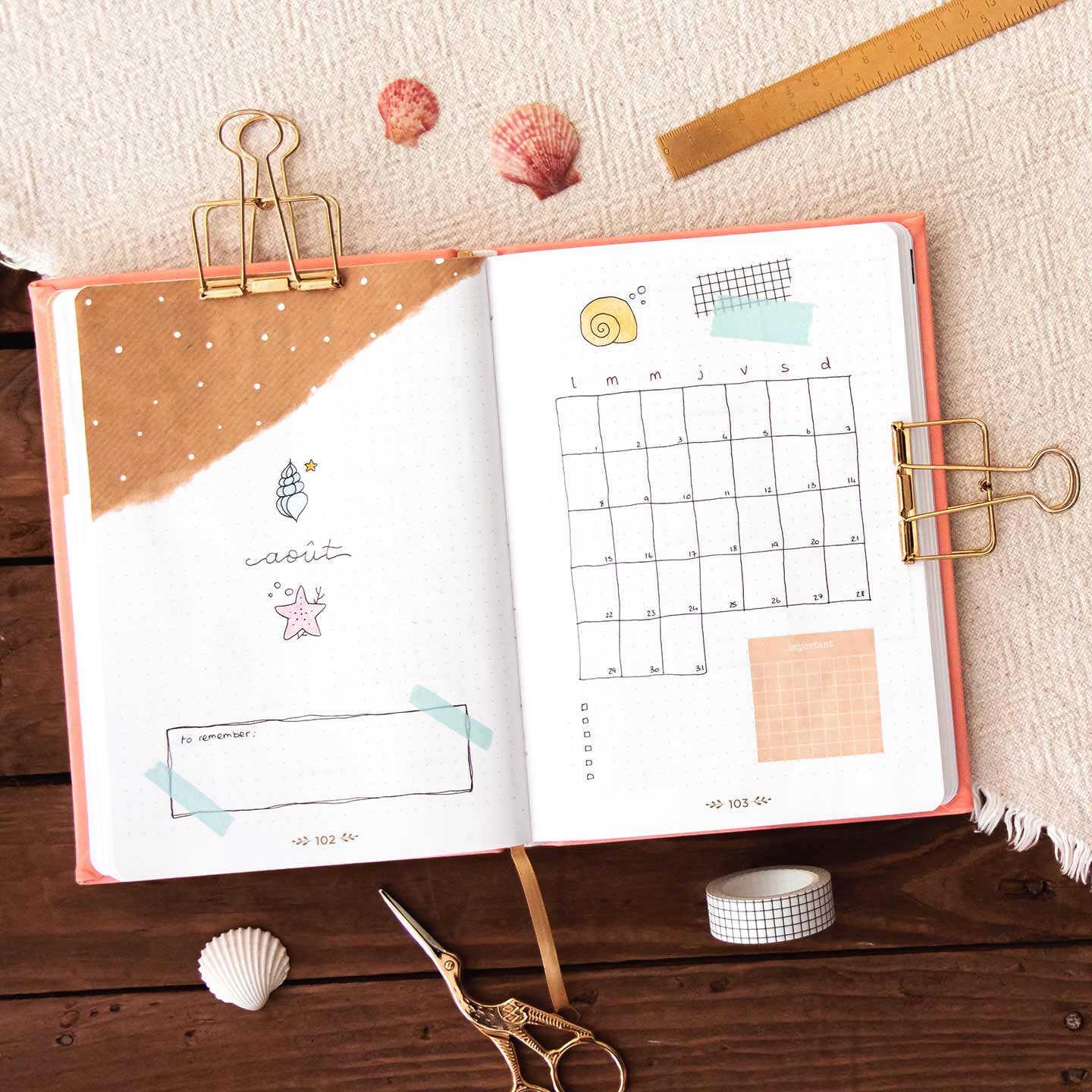 Août 2022 dans mon bullet journal - Manayin