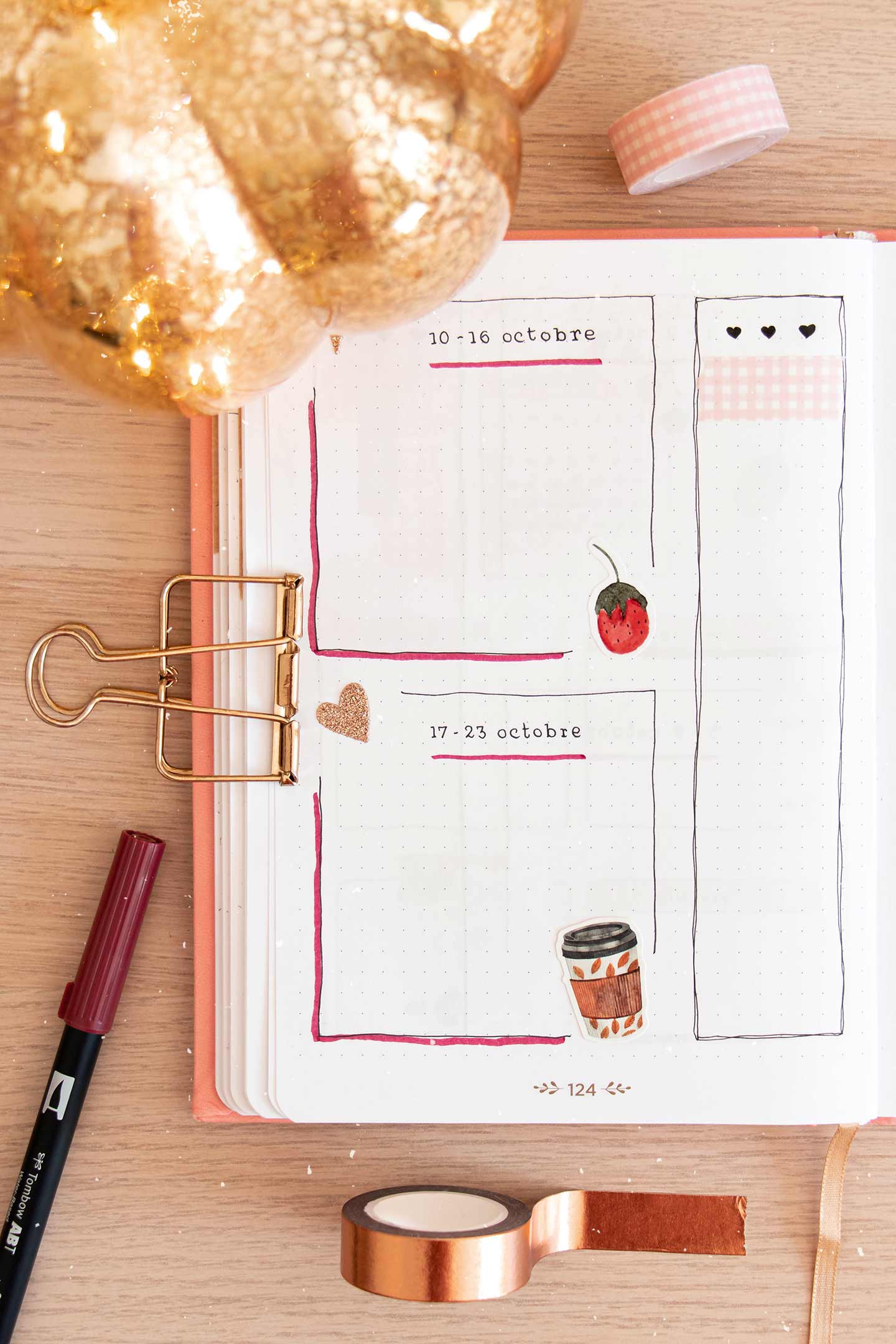 Octobre 2022 dans mon bullet journal – thème automnal - Manayin